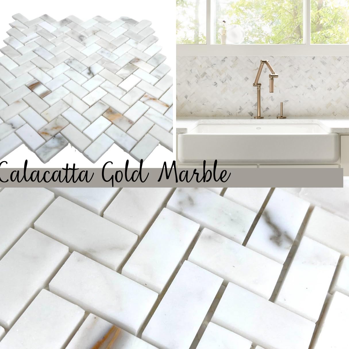 Calacatta Gold Calcutta Italian Marble Mini Baby Brick Calacatta Gold