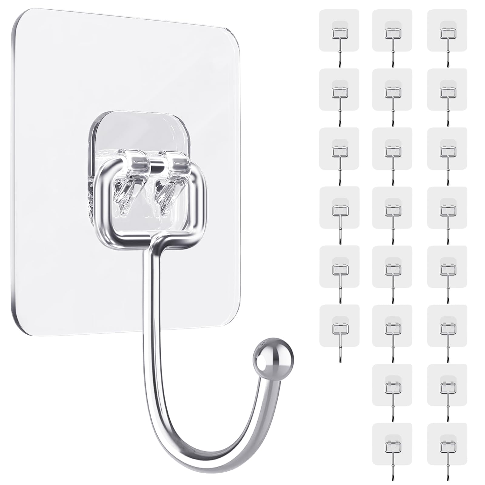 Large Adhesive Hooks Wall Hooks for Hanging, 22 Pack Heavy Duty Self ...