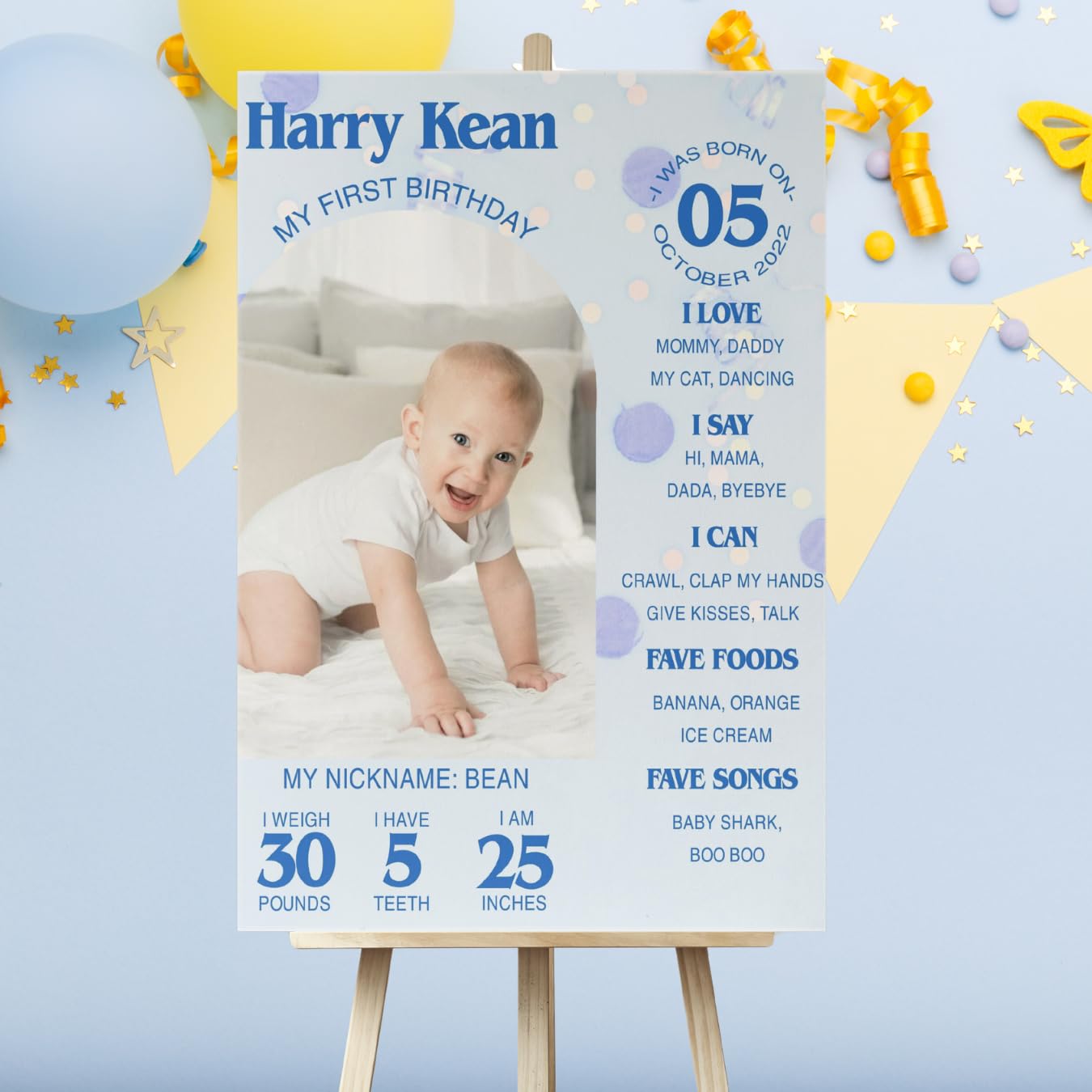 Amazon.com : First Birthday Yard Sign, Boy Girl Happy Birthday ...
