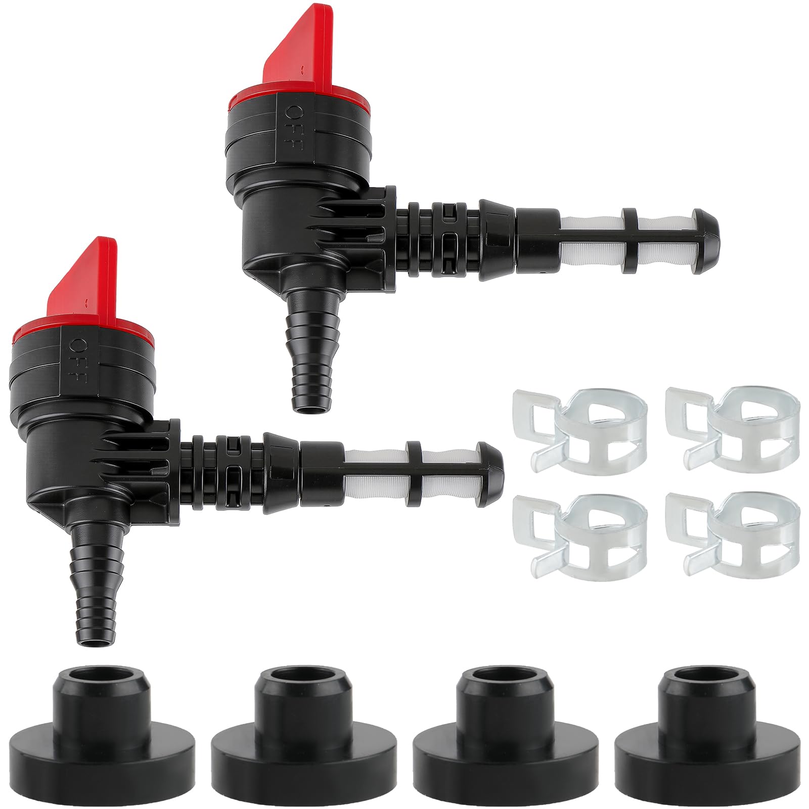 Amazon.com: Carbbia 2 Pack 90 Degree Fuel Gas Shut Off Valve w/ Grommet ...