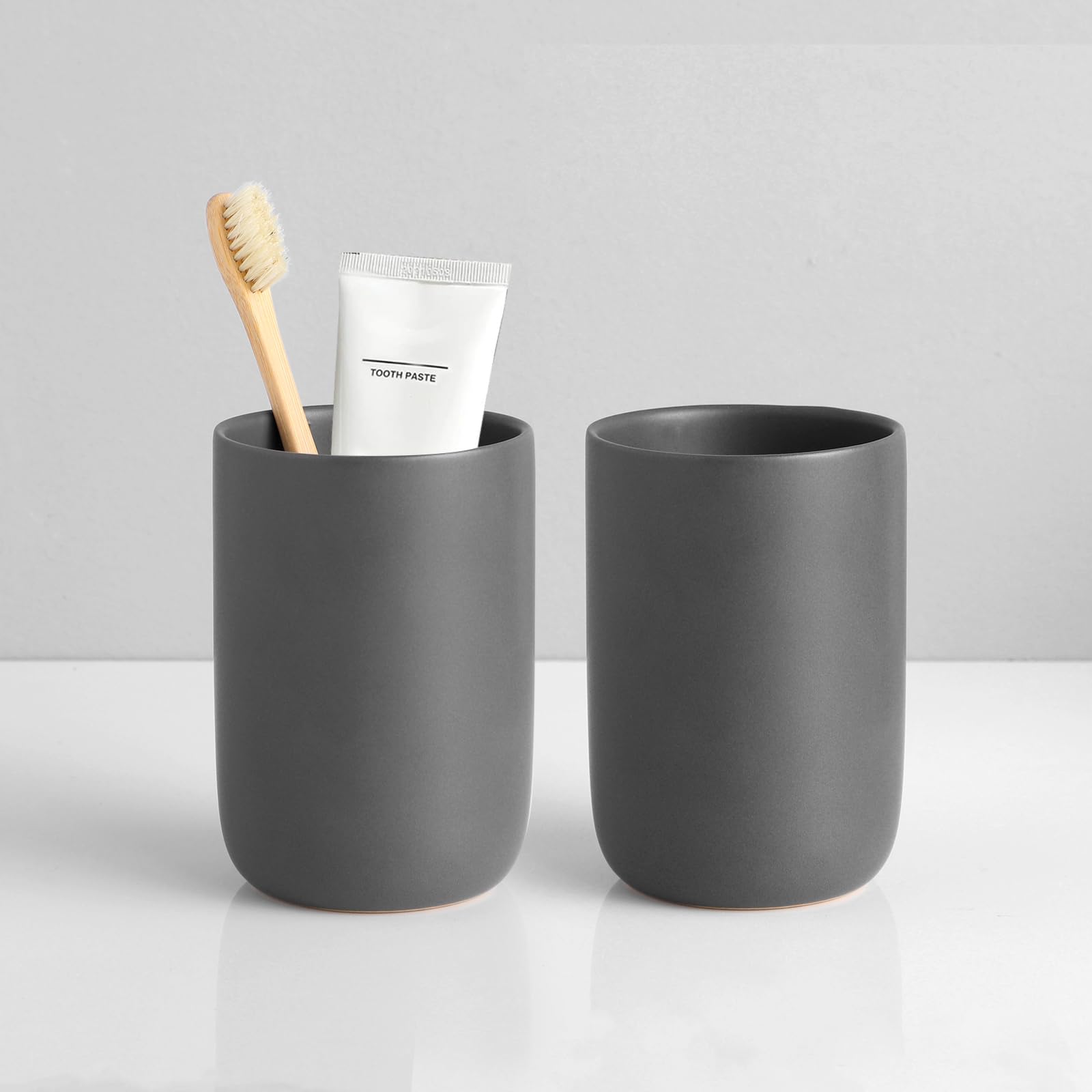 Amazon.com: BSDISP Matte Grey Toothbrush Holders for Bathrooms ...
