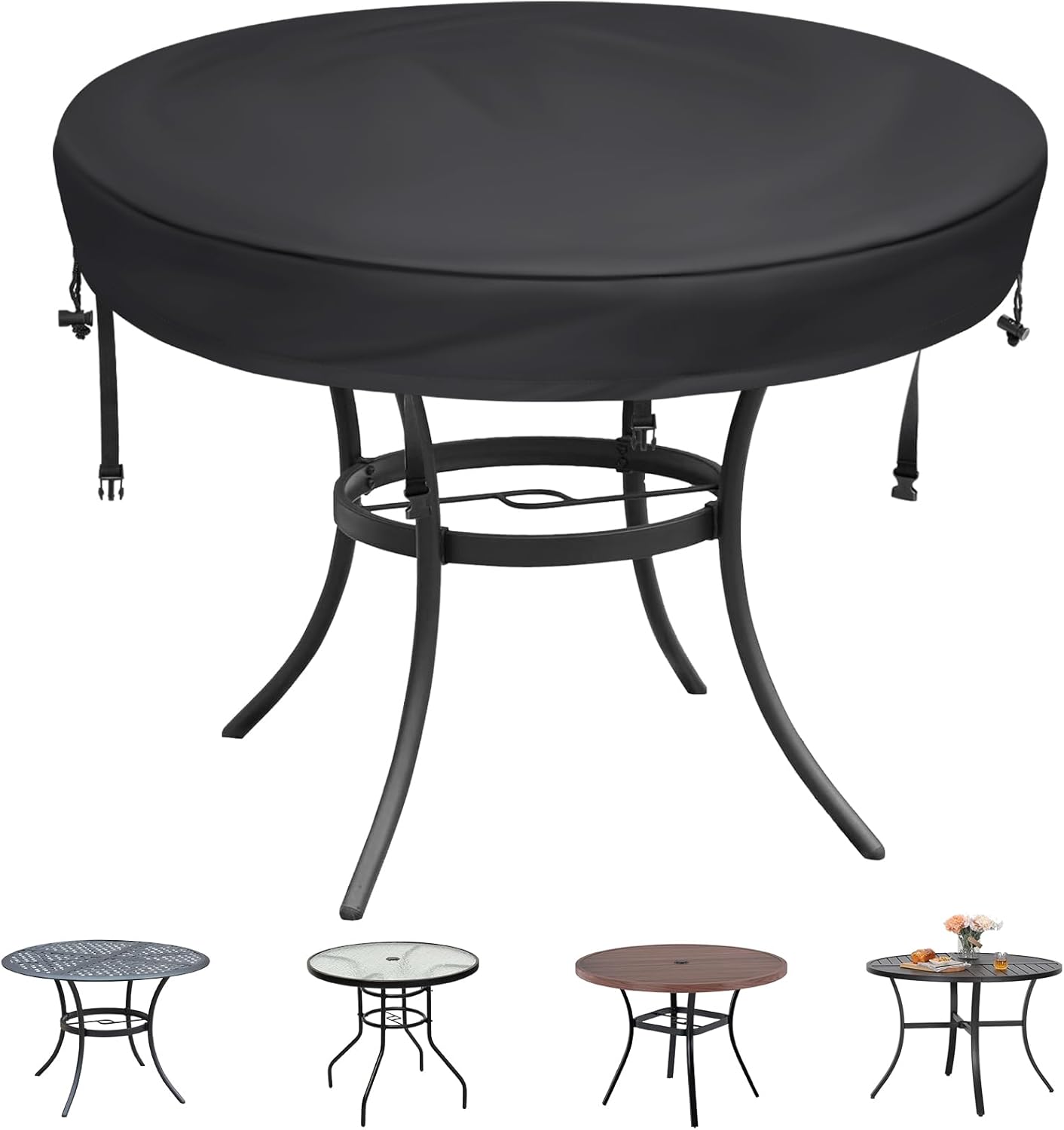 Amazon.com : TOHONFOO Outdoor Round Table Cover - Waterproof Anti-UV ...