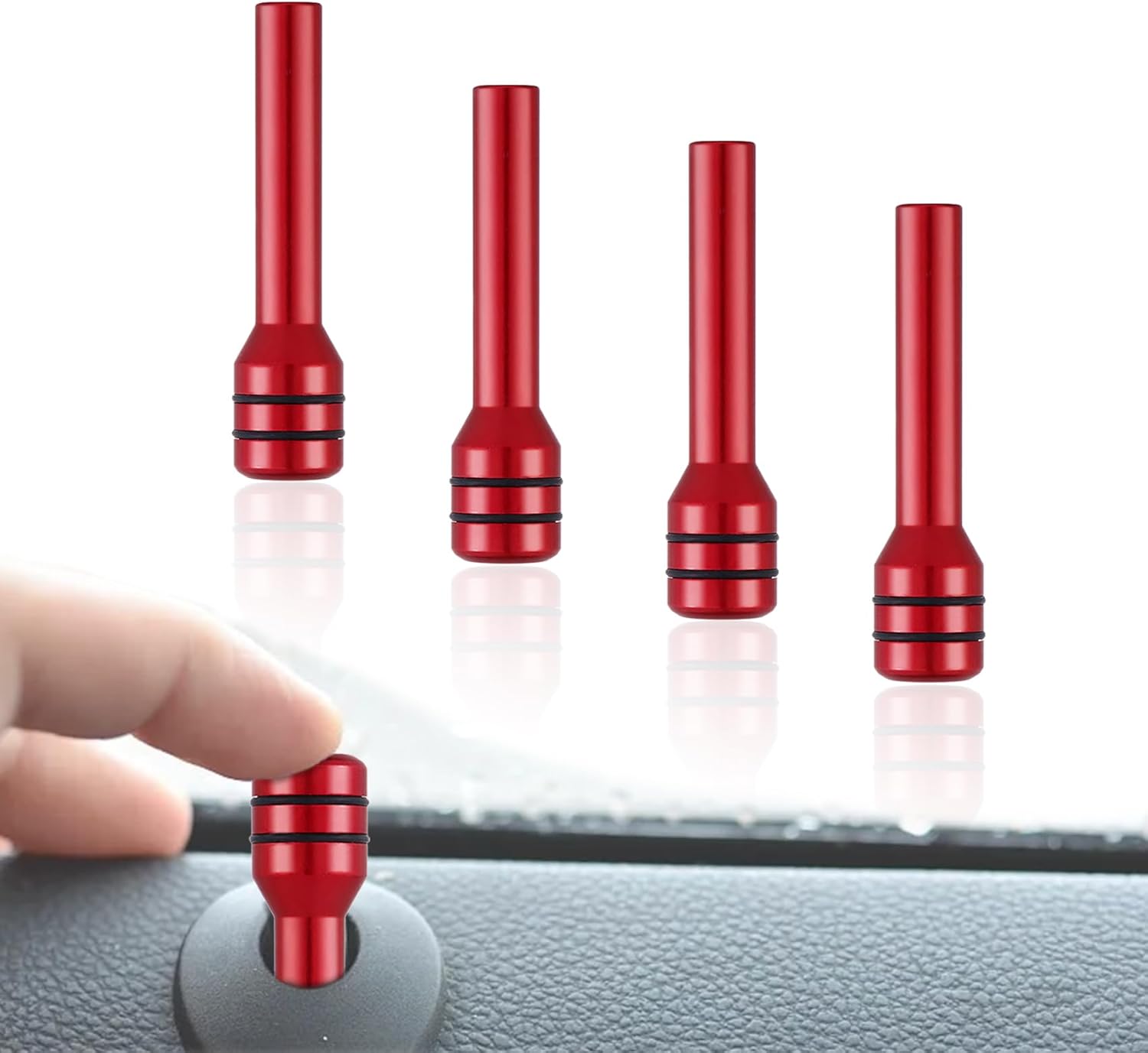 Car Door Lock Knobs 4 PCS 1.92" X 0.47" Car Door Lock Knobs, Aluminum