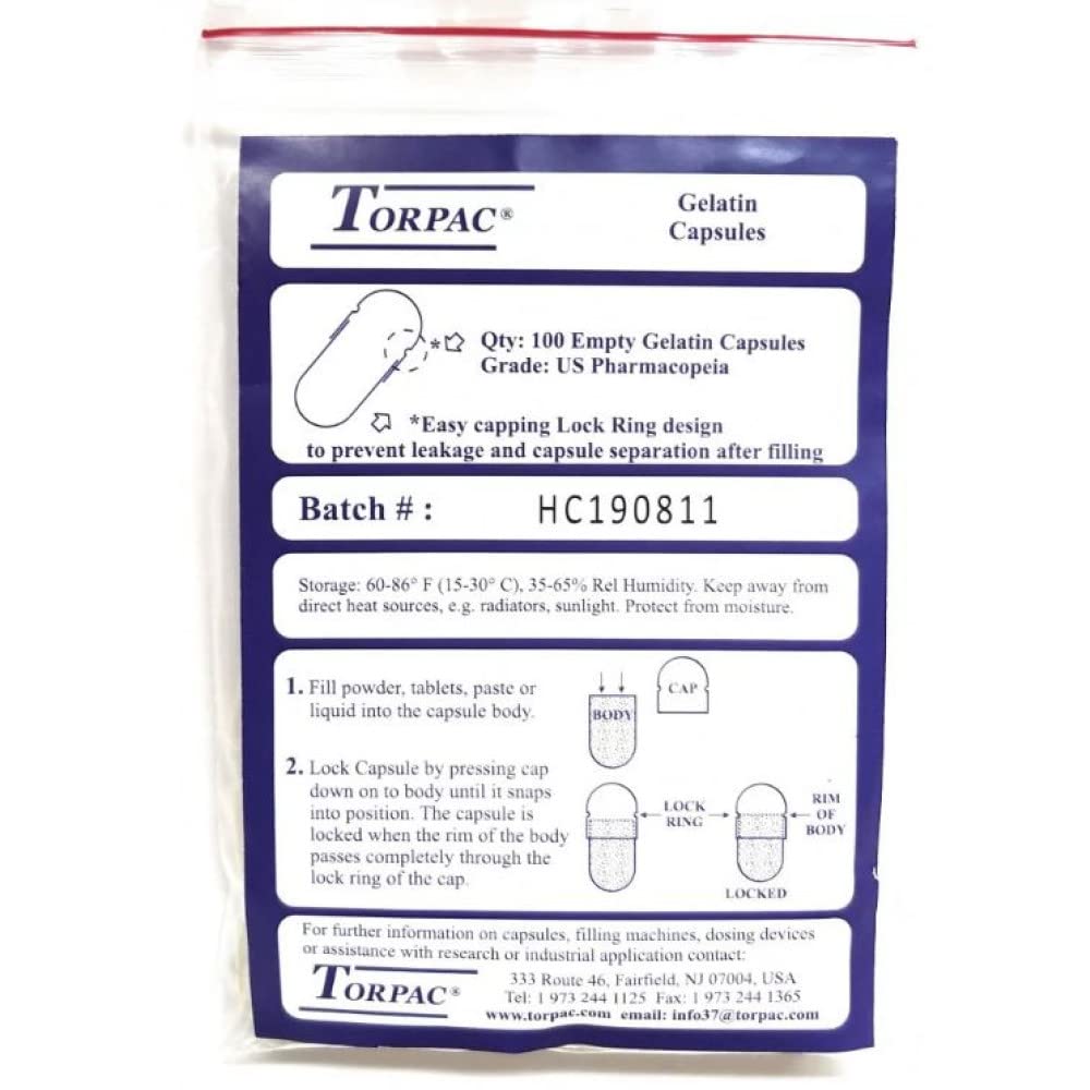 Amazon.com : Torpac Gelatin Capsules (#3 100ct) : Health & Household