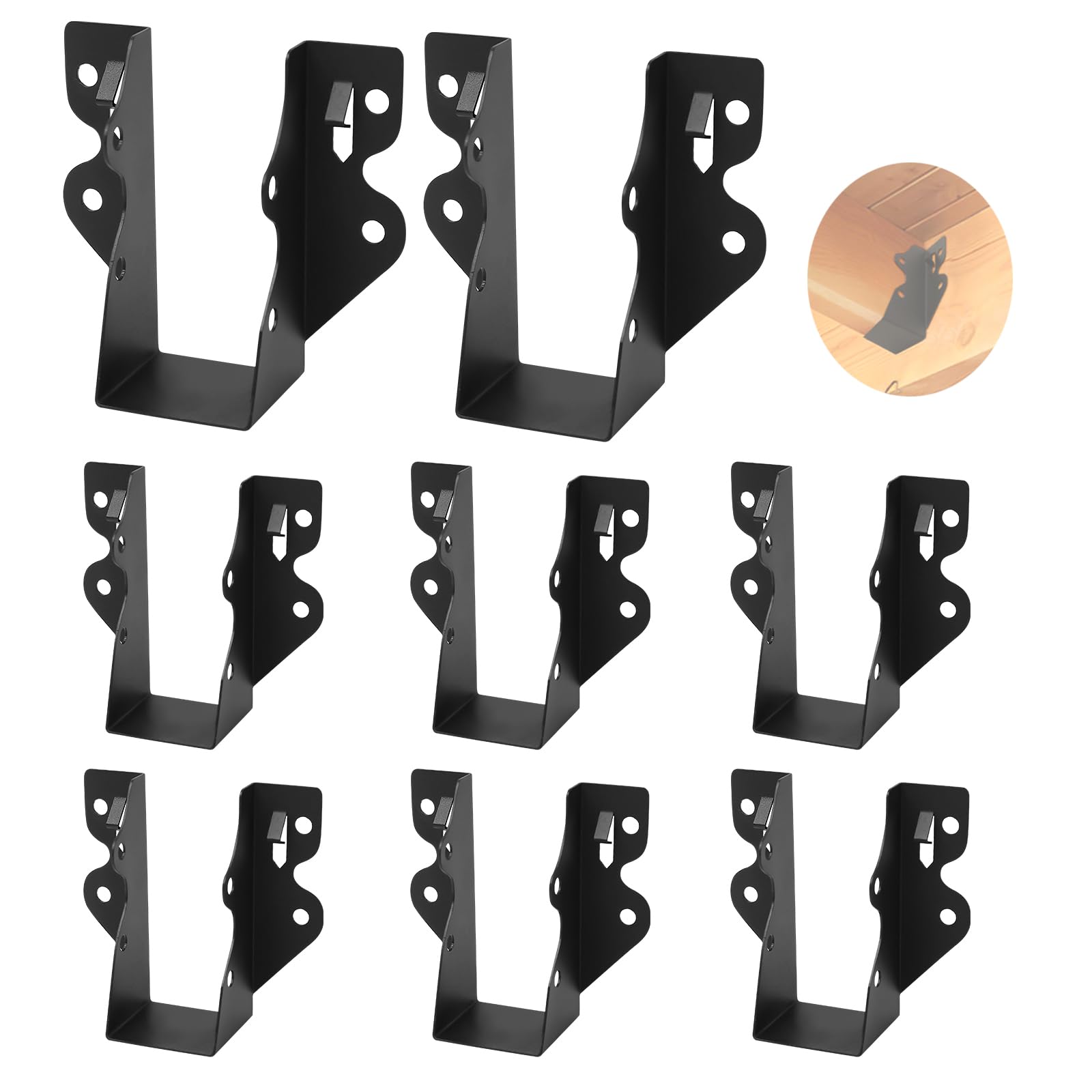 Snapklik.com : 8 Pcs 2x4 Joist Hanger,Q235B Steel Black Powder Coated ...