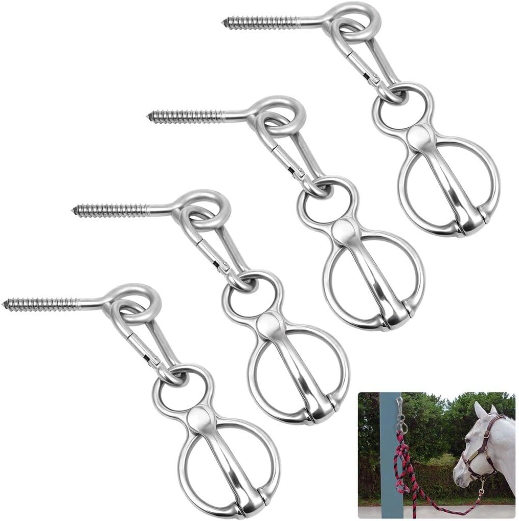 Amazon.com: Homaisson 4 PCS Horse Tie Rings, Horse Tie Ring with Quick ...