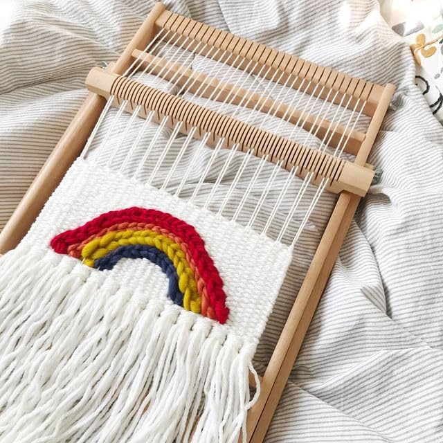 Asia international Weaving Loom Kit, 15.2" H x 9.85" W Wooden Tapestry ...