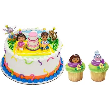 Amazon.com: Nickelodeon Dora The Explorer Deluxe Set of 10 Cake Toppers ...