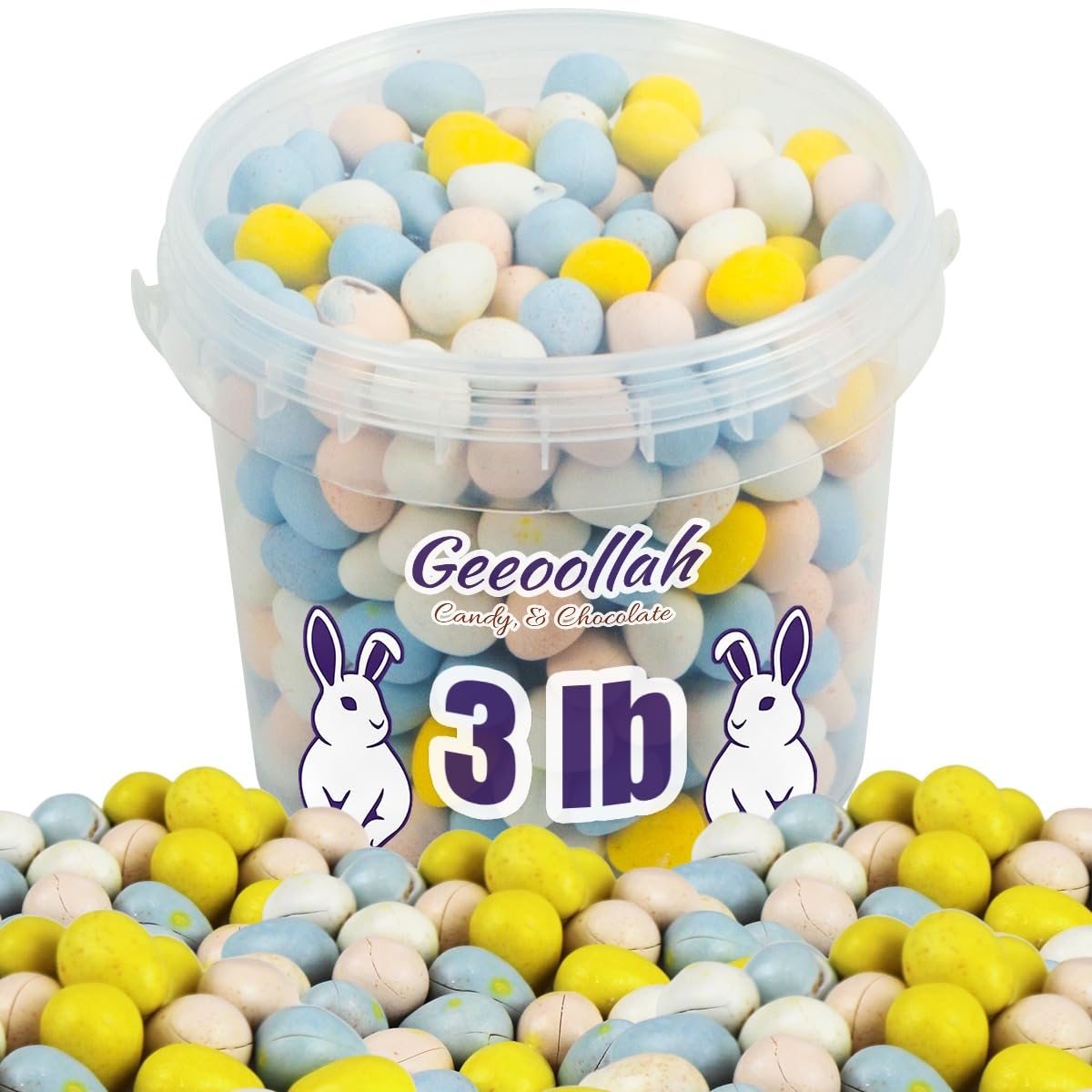 Easter Mini Eggs 3lb Bucket Colorful Candy Coated Milk Chocolate ...