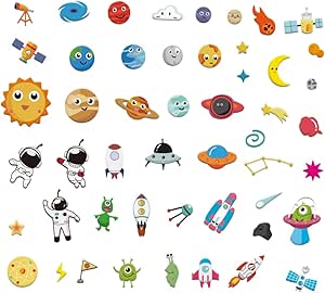 Amazon.com: BEUNITONE 50PCS Outer Space Felt Board Pieces Universe ...