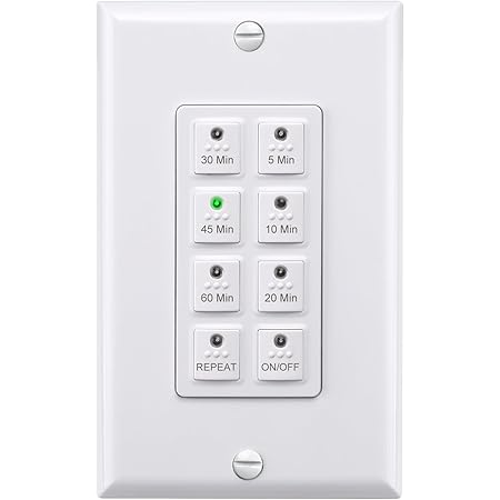 GE Push-Button Countdown Timer Switch, 5-15-30 Minute/1-2-4 Hour, ON ...