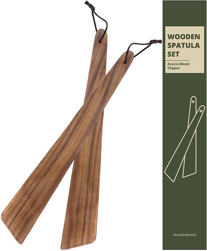 Amazon.com: Muso Wood 12" Acacia Wood Spatula for Cooking, Small Wood ...