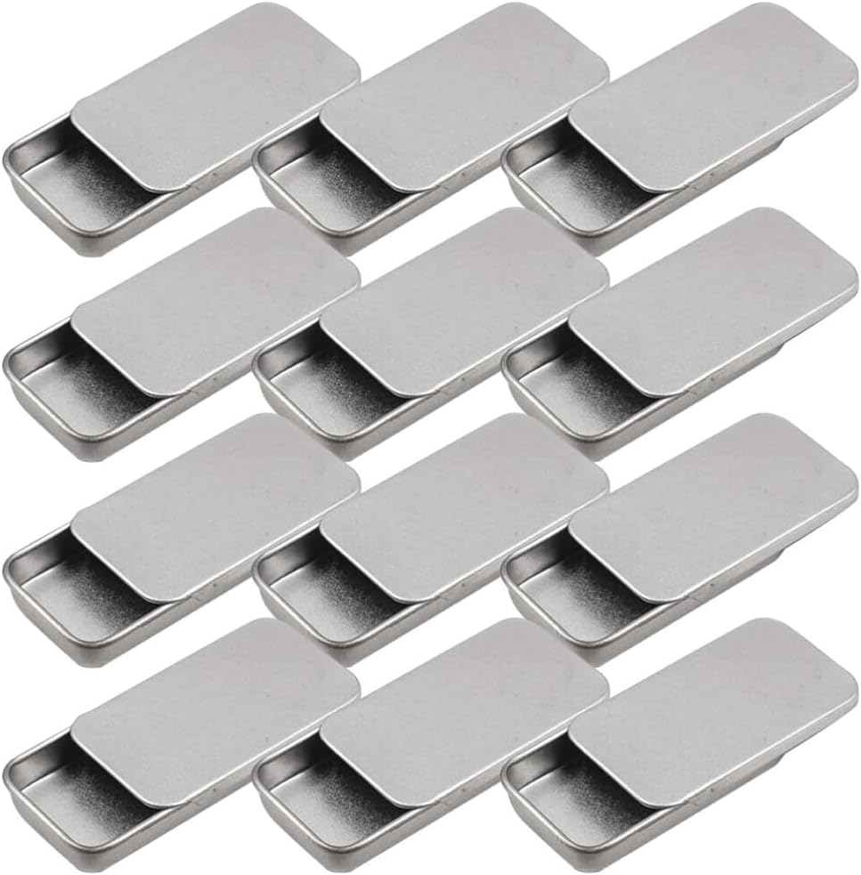 UPKOCH 20pcs Metal Slide Top Tin Containers Mini Metal Tin Containers ...