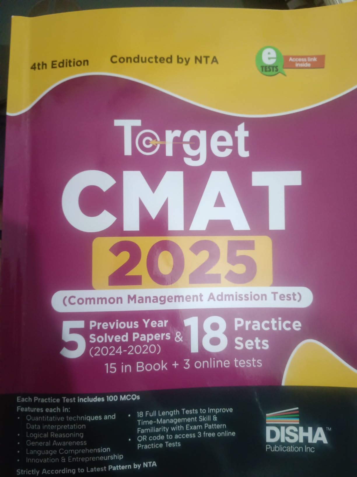 Buy Target CMAT 2025 (Common Management Admission Test) - 5 Previous ...