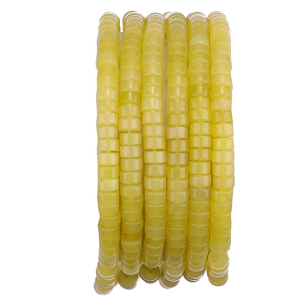 Amazon.com: BEADIA Natural Lemo Jade Spacer Beads Caps Loose Semi ...