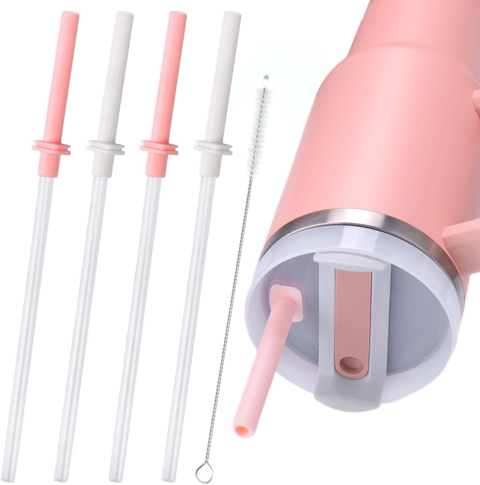 Amazon.com: 8 Pack Silicone Replacement Straws for Stanley 20 30 40oz ...