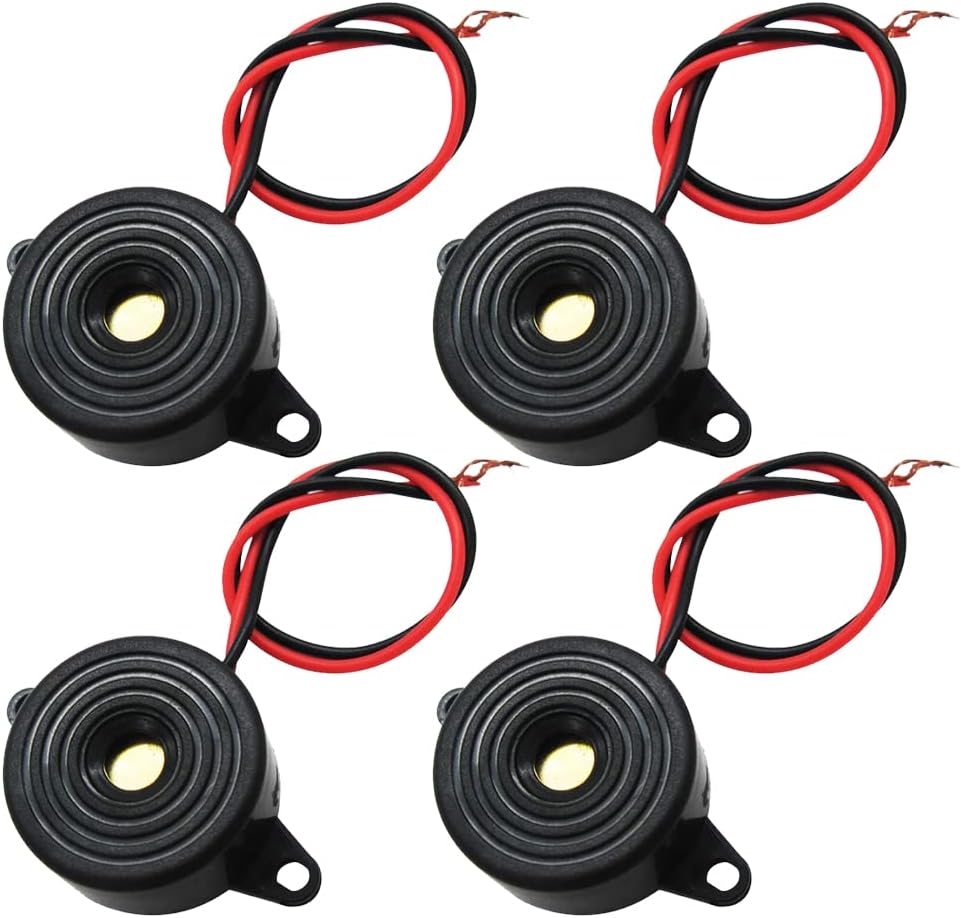 Amazon.com: 2 Pcs Piezo Electronic Buzzer Alarm (3-24V DC) Sounder for ...