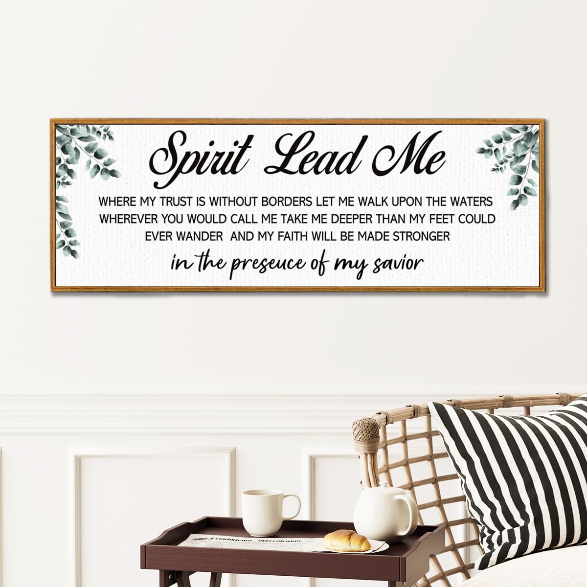 Amazon.com: Spirit Lead Me Wall Art Decor,Rustic Christian Wall Art ...