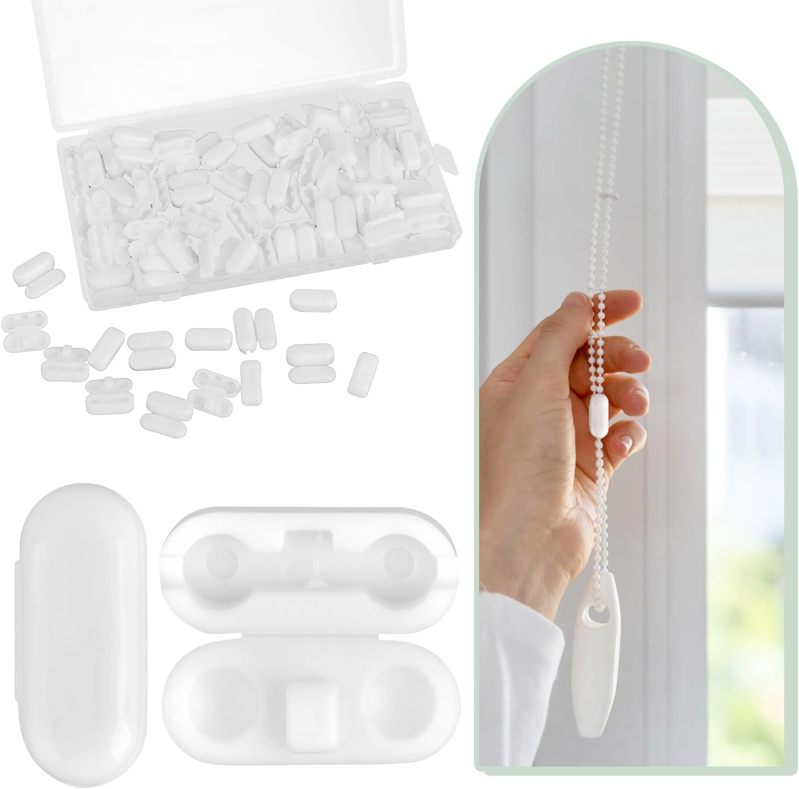 Amazon.com: Blinds Cord Clips 20pcs Clear Color Plastic Blinds Ball ...