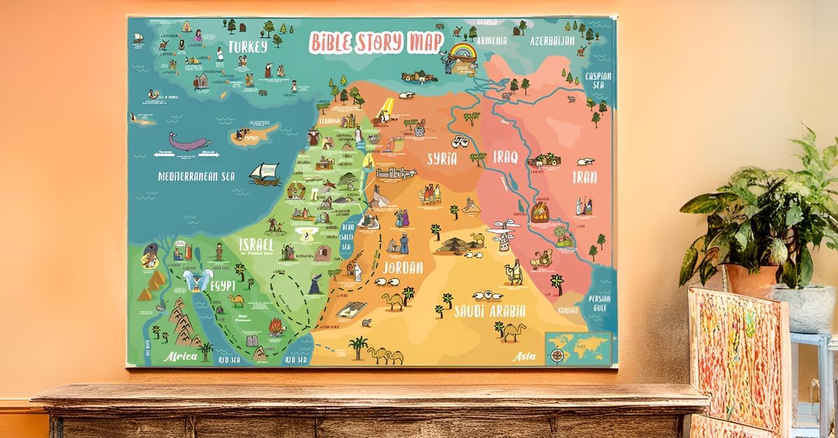 Laminated Bible Story Map Poster - Ideal for Morocco | Ubuy