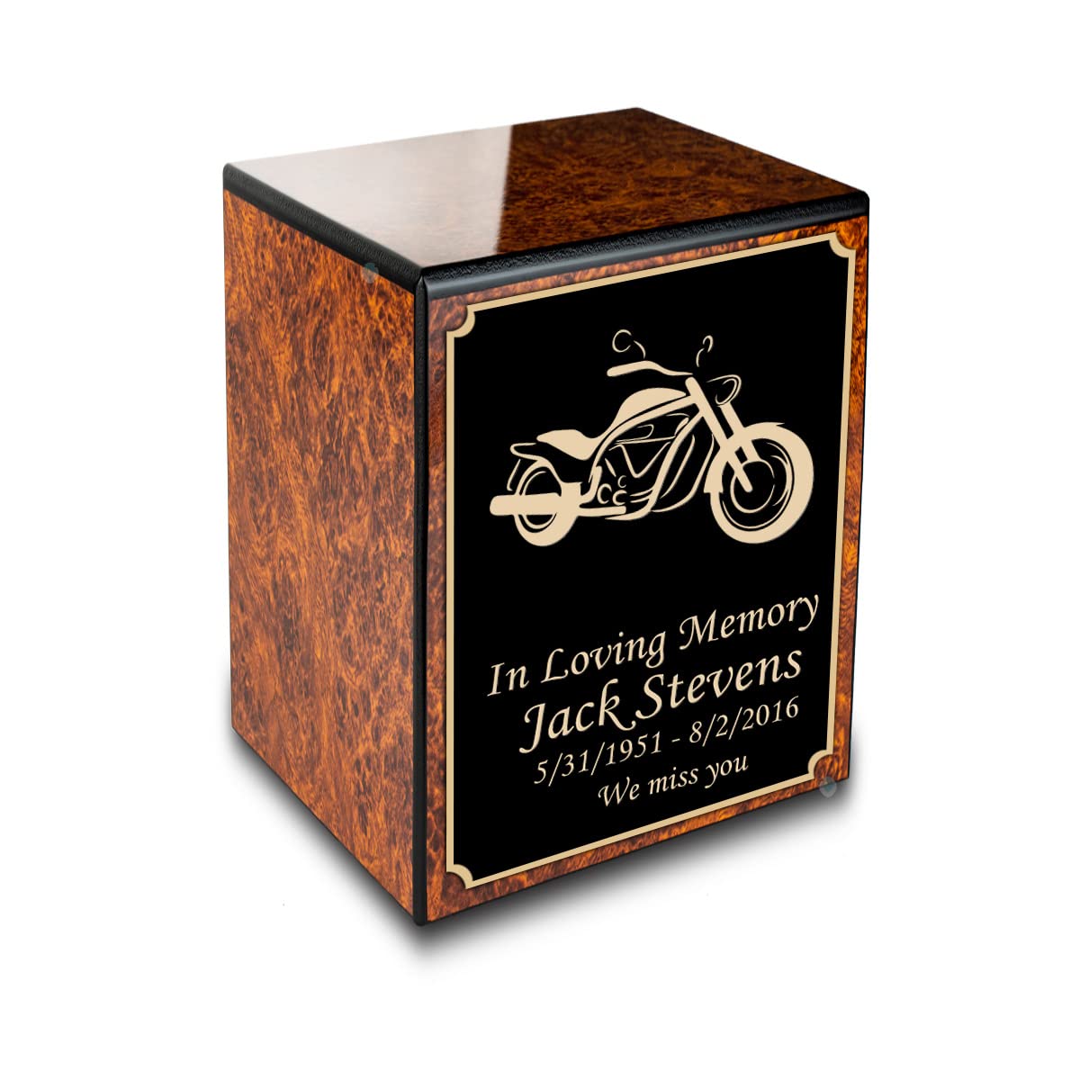 Amazon.com: GetUrns Custom Engraved Heritage Small Burl Cremation Urn ...