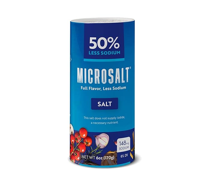 Amazon.com : Microsalt 50% Less Sodium Salt, Regular Salt Substitute ...