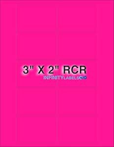 Amazon.com : 100 Laser Label Sheets, Fluorescent Pink Paper 2in. x 3in ...