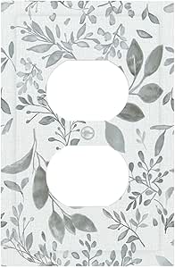 Xuejiaku Outlet Covers Boho Grey Floral Vintage Plant Leaves 1 Gang ...
