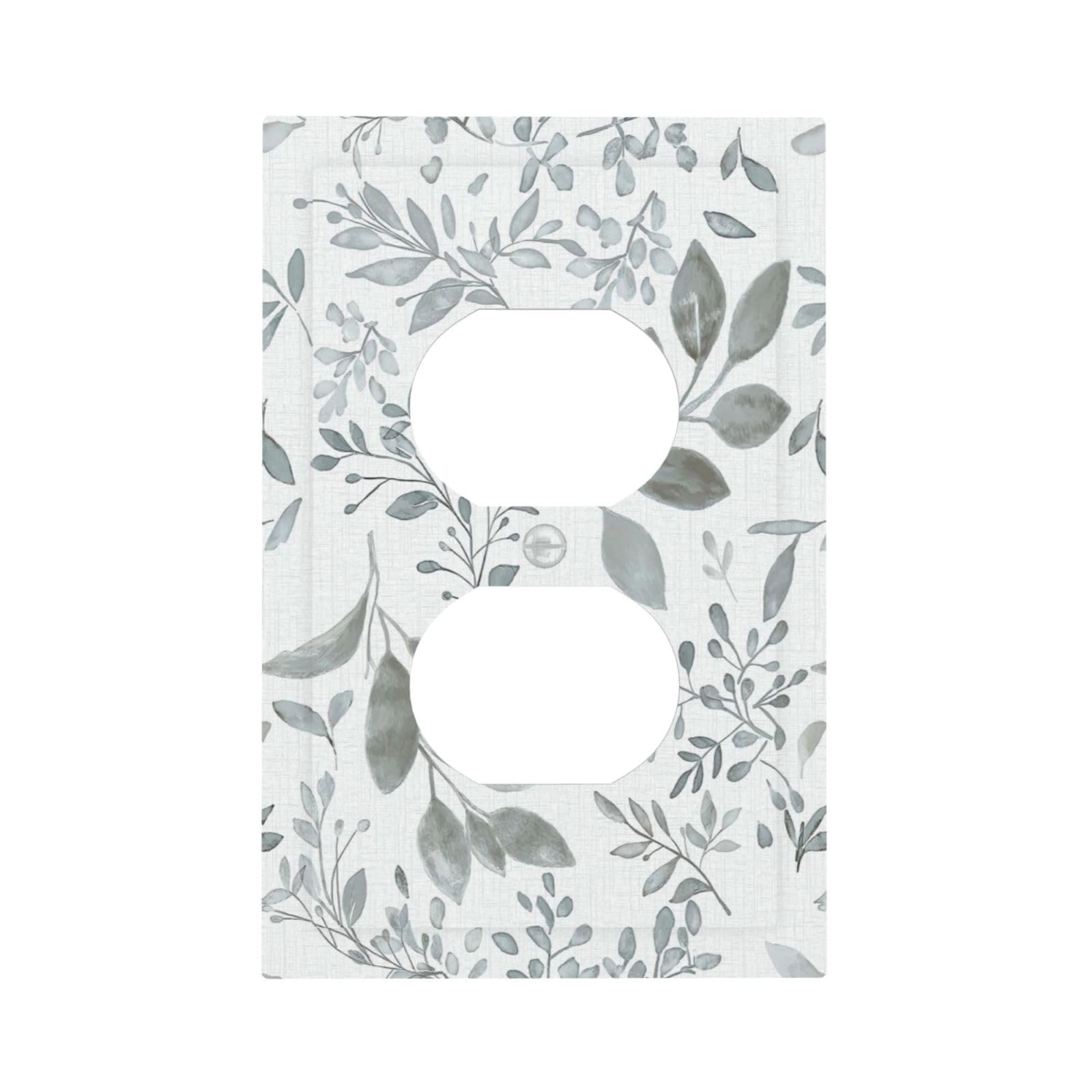 Xuejiaku Outlet Covers Boho Grey Floral Vintage Plant Leaves 1 Gang ...