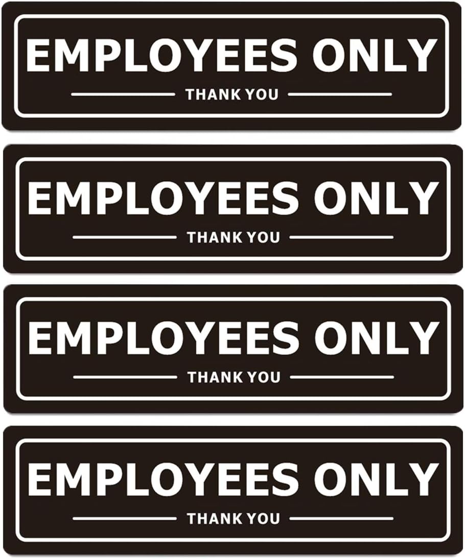 Amazon.com : 2pcs Employees Only Sign Stickers, Metal like Brushed ...