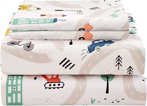 Amazon.com: JSD Car Kids Printed Sheet Set Twin Size, 3 Piece Soft ...