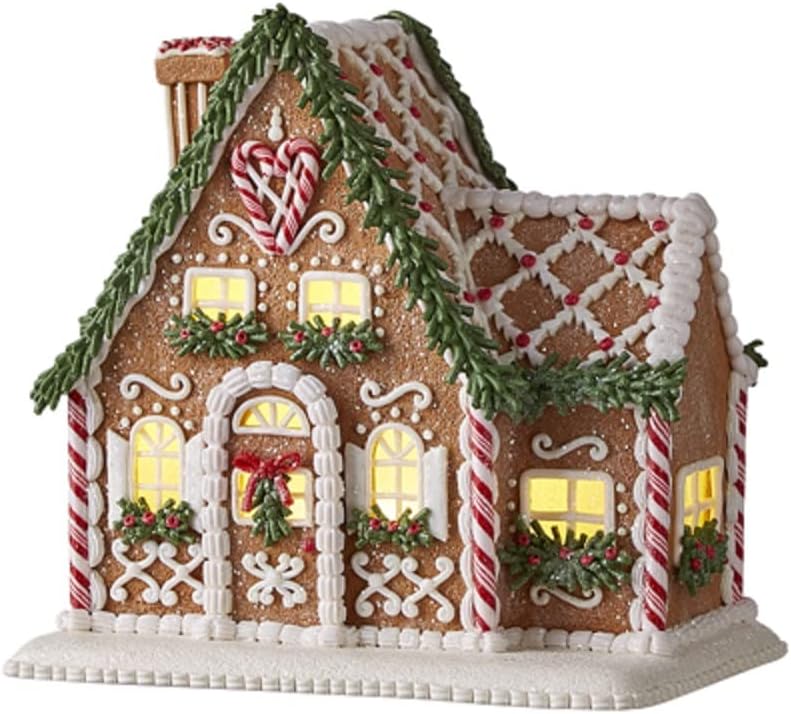 Amazon.com: RAZ Imports Gingerbread Lighted Christmas House with ...