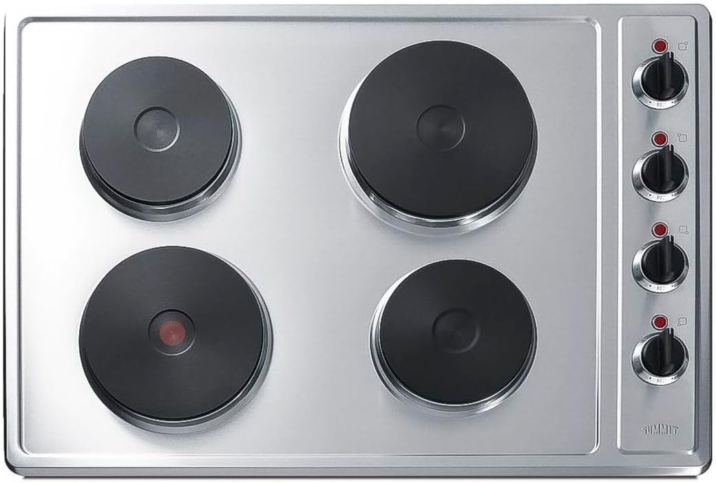 Amazon.com: Summit CSD4B300 30” Wide 230V 4-Burner Solid Disk Cooktop, Total 5500W, Durable Cast ...
