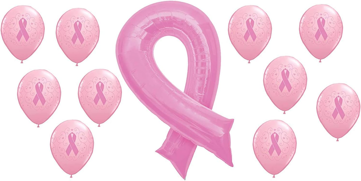 Amazon.com: Pink Ribbon Breast Cancer Awareness Balloon Bundle : Home ...