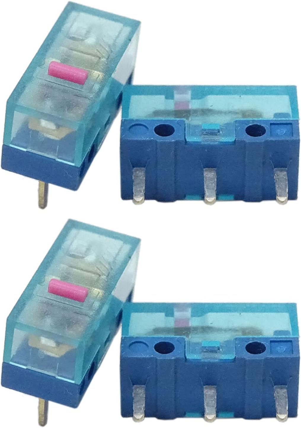 4Pcs New HUANO Blue Transparent Shell Pink Dot Mouse Micro Switch ...