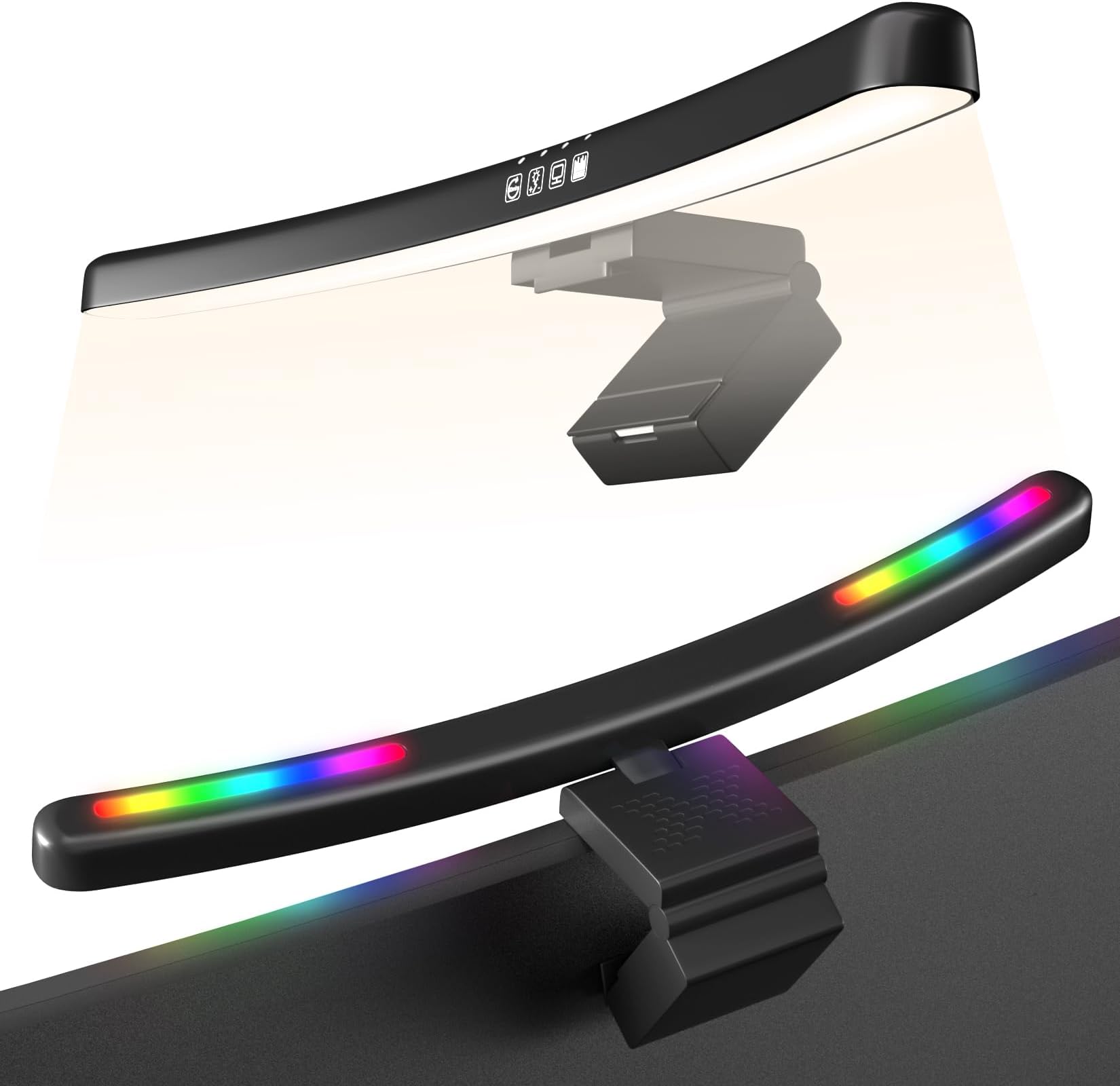 Amazon.com: Geisofu Curved Monitor Light Bar with RGB Backlight ...