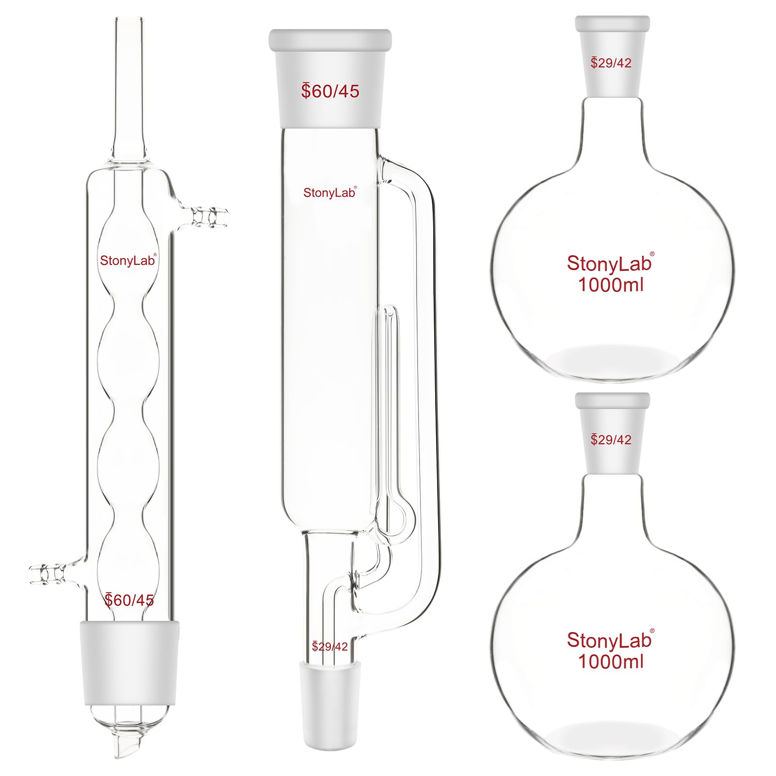 Stonylab Borosilicate Glass Soxhlet Type Extraction Apparatus 60 45 ...