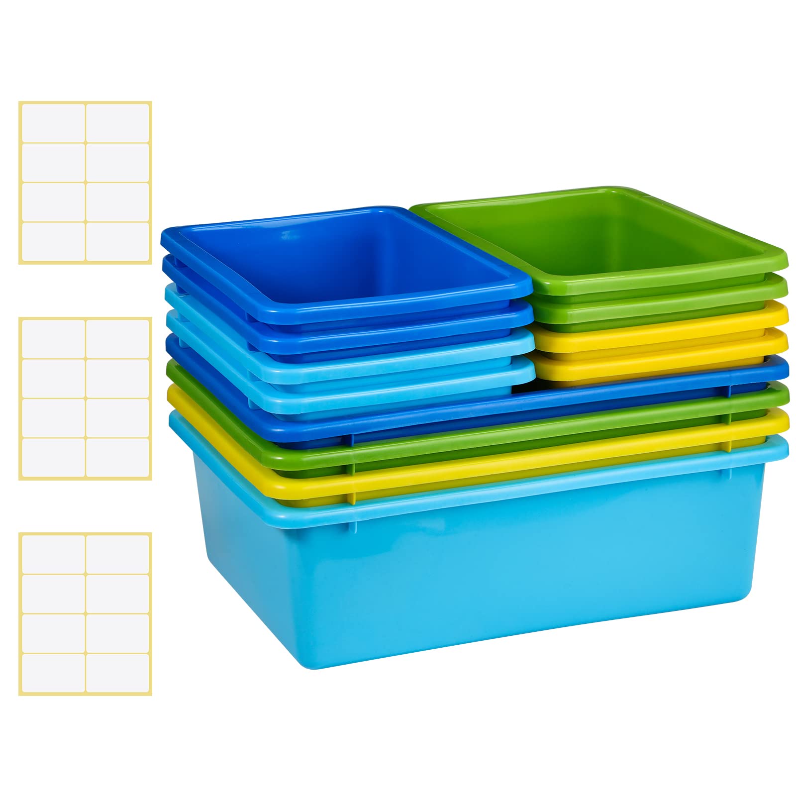 Amazon.com: 12 Pieces Plastic Cubby Bins Office Kids Storage Container ...