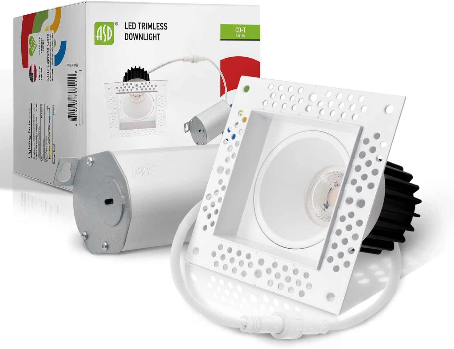 ASD Trimless 2 Inch LED Recessed Lighting 8W, 120V Mini Canless ...