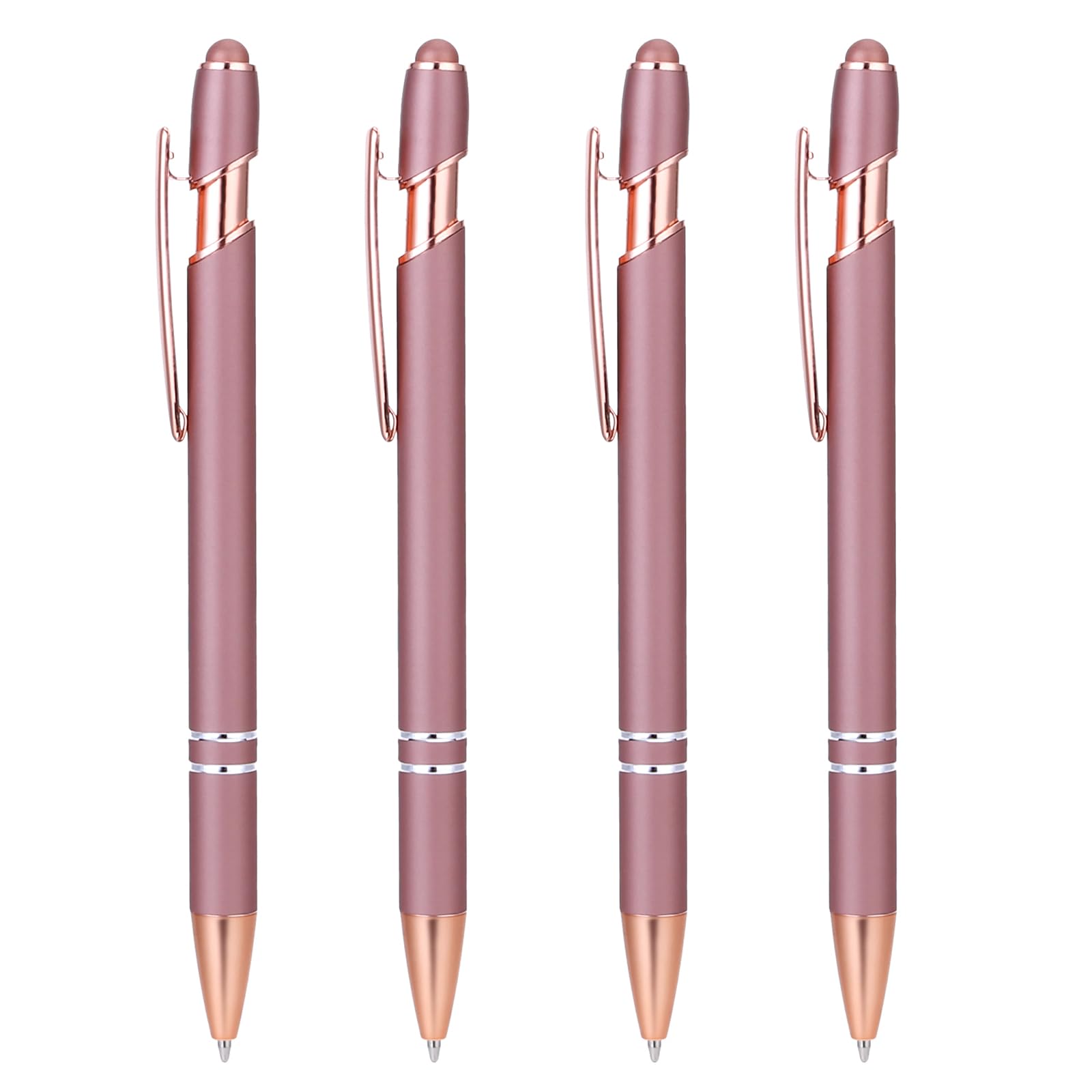 Teaaha 4 Pack Rose Gold Pen, 1.0 mm Sparkly Pens for Women Ballpoint ...