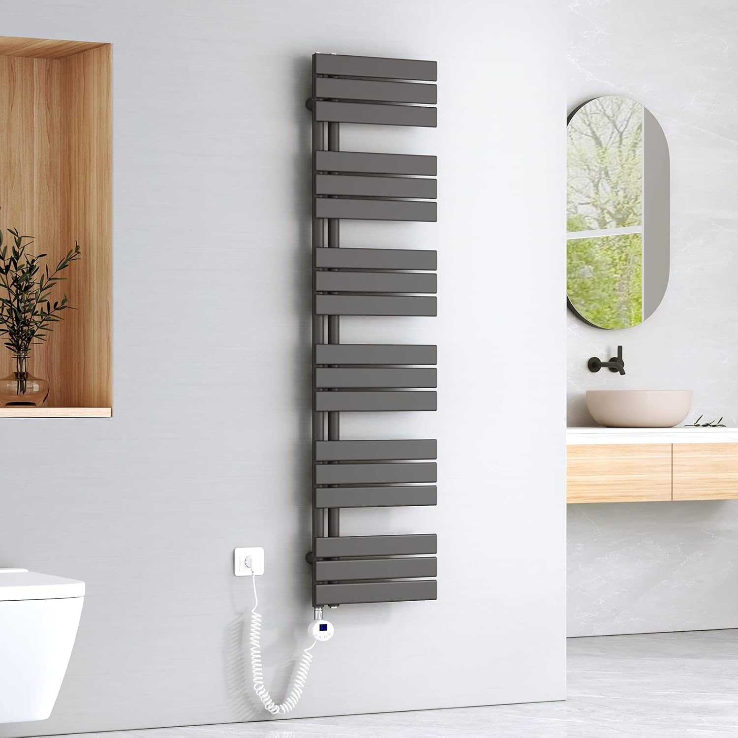 EMKE Badheizkörper Elektrisch mit Thermostat 1599x400mm 800 Watt ...