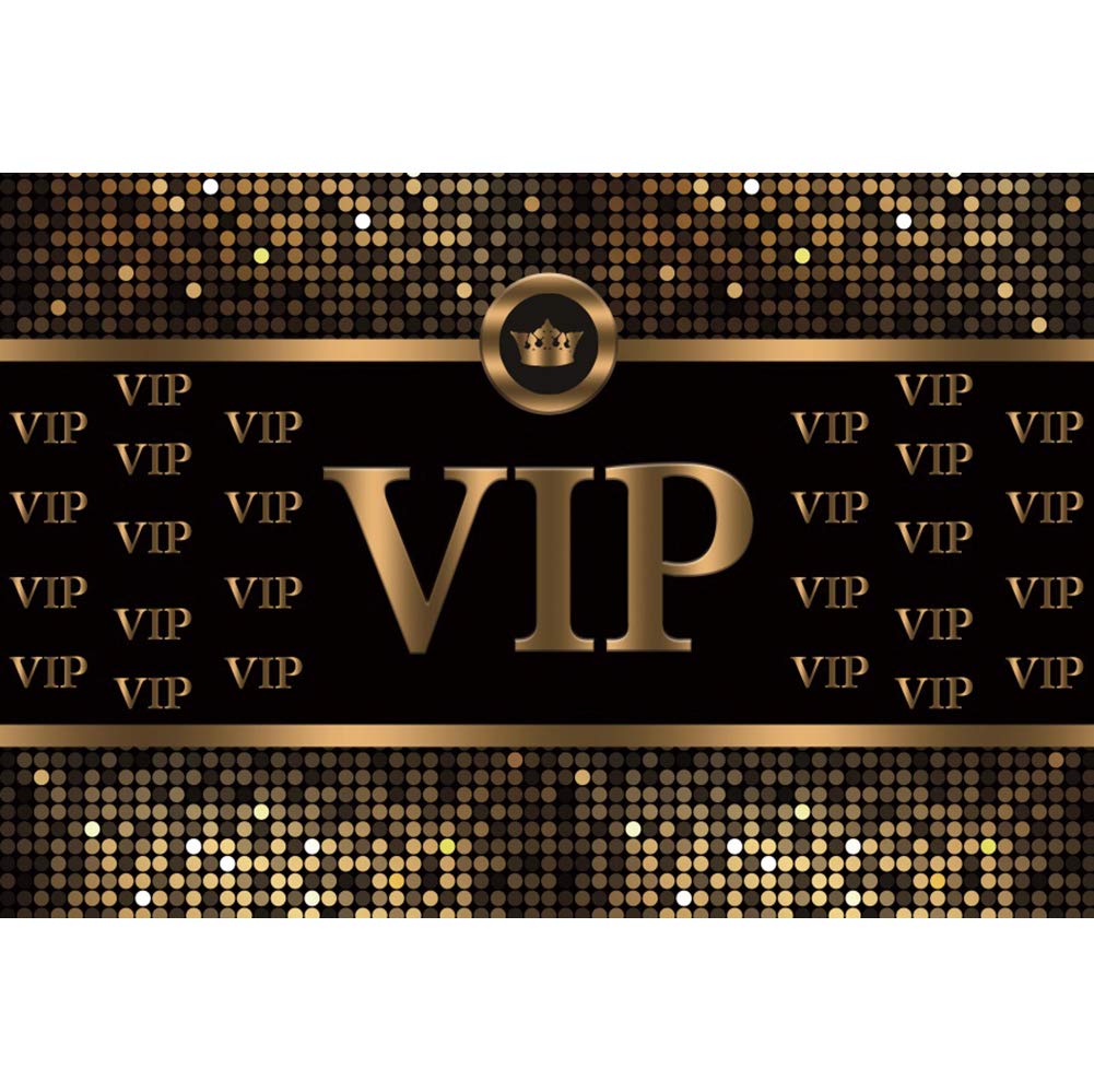 Buy Yeele 8x6ft VIP Photography Backdrop Crown Black Gold Baby Shower ...