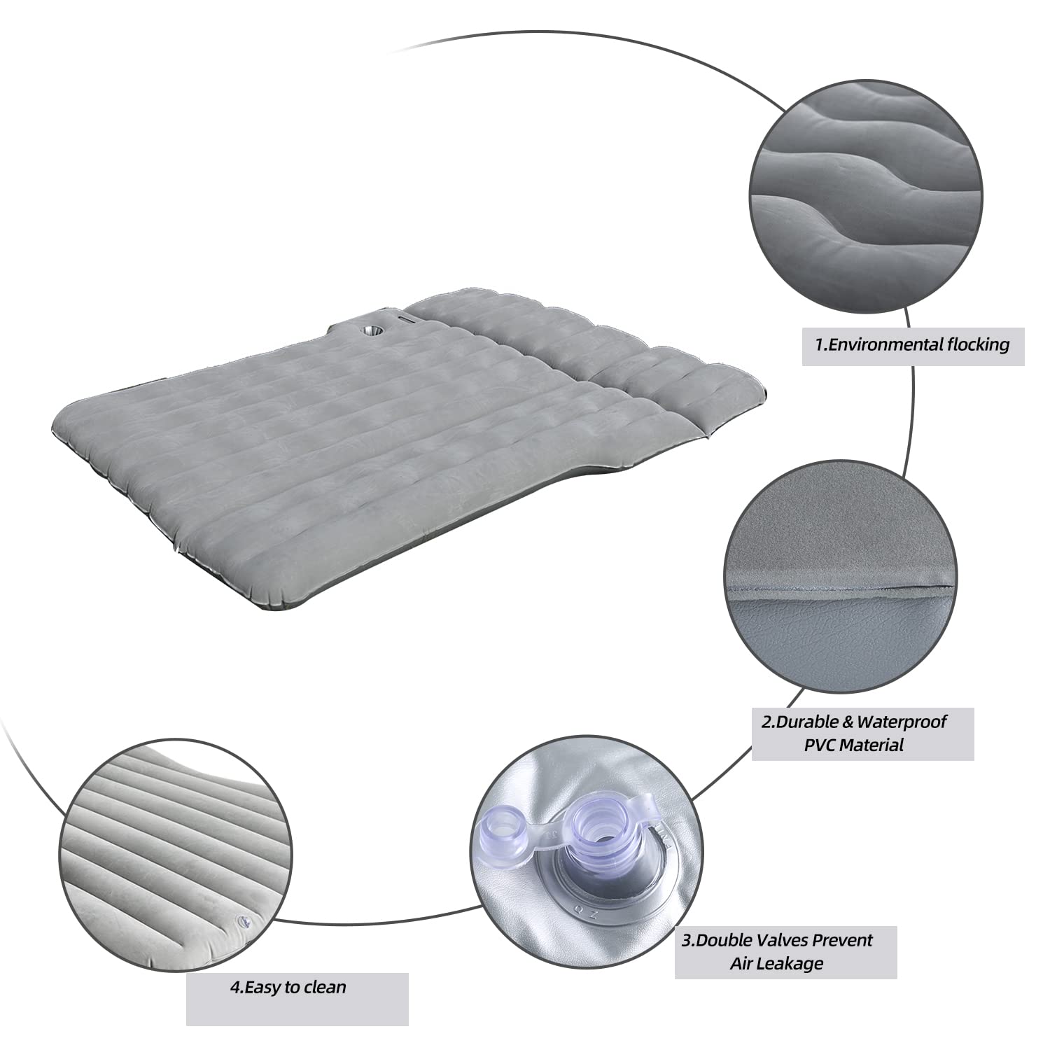 Byomostor SUV Air Mattress with Drink & Phone Holder, Flocked-Top ...