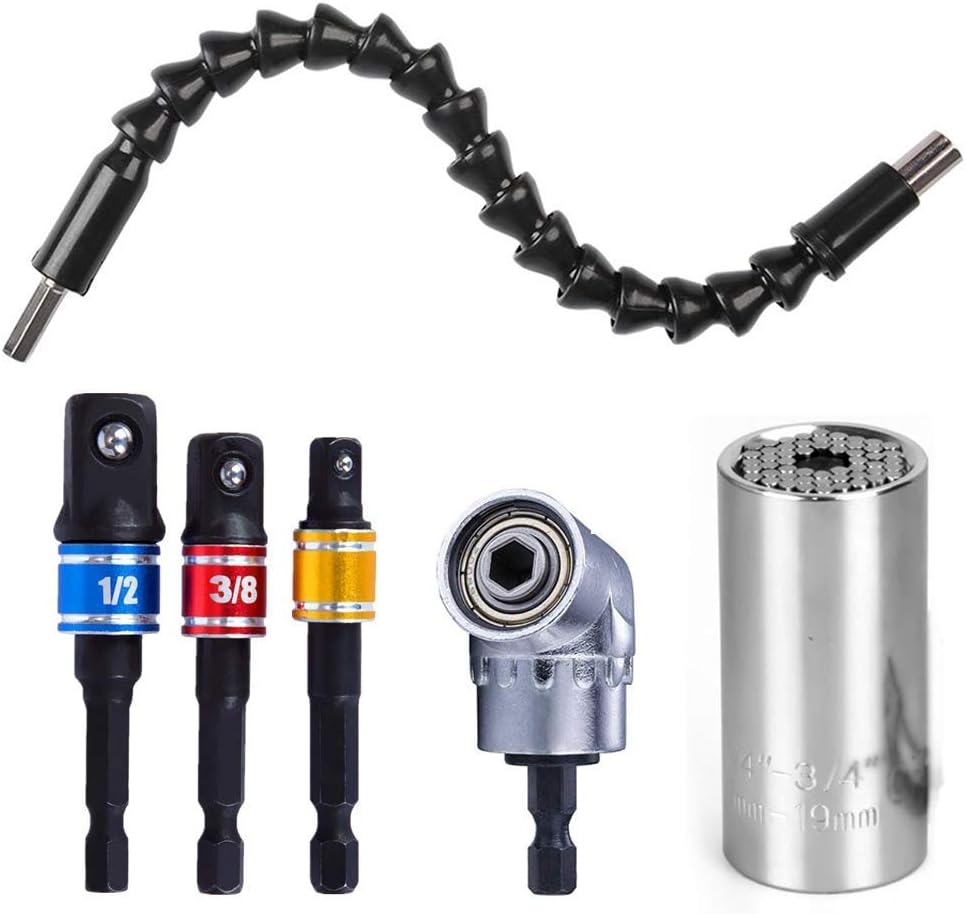 CCLIFE 18pcs Jeu de rallonge douille cle a cliquet universel, outil ...