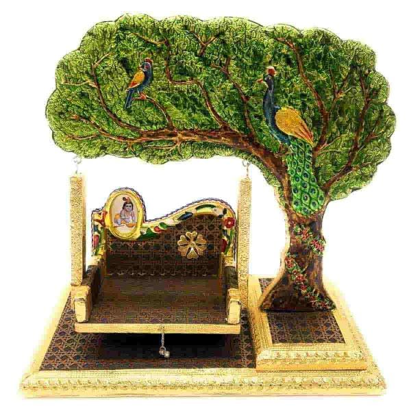 Handicraft Tree Shape Wooden Karishna Jhula Laddu Gopal, Hindola ...