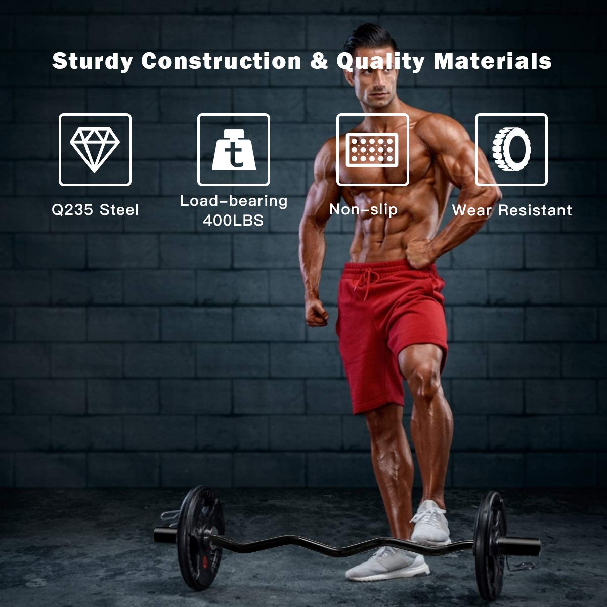 Snapklik.com : Goplus Olympic EZ Curl Bar For Strength Training, 47 ...
