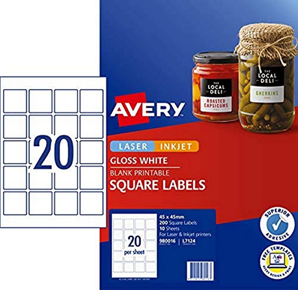 Avery A4 Glossy Rectangle Labels - Product Stickers - Small Business ...
