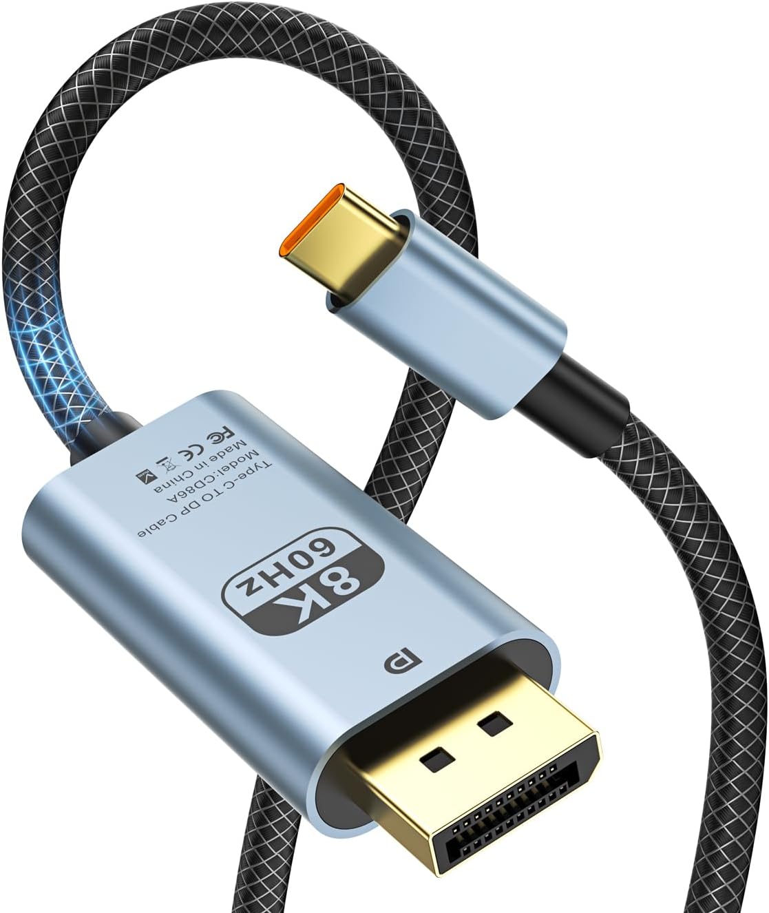 VisionSync USB C to DisplayPort 1.4 Cable 6.6Ft[HDR, 8K@60Hz, 4K@144Hz ...