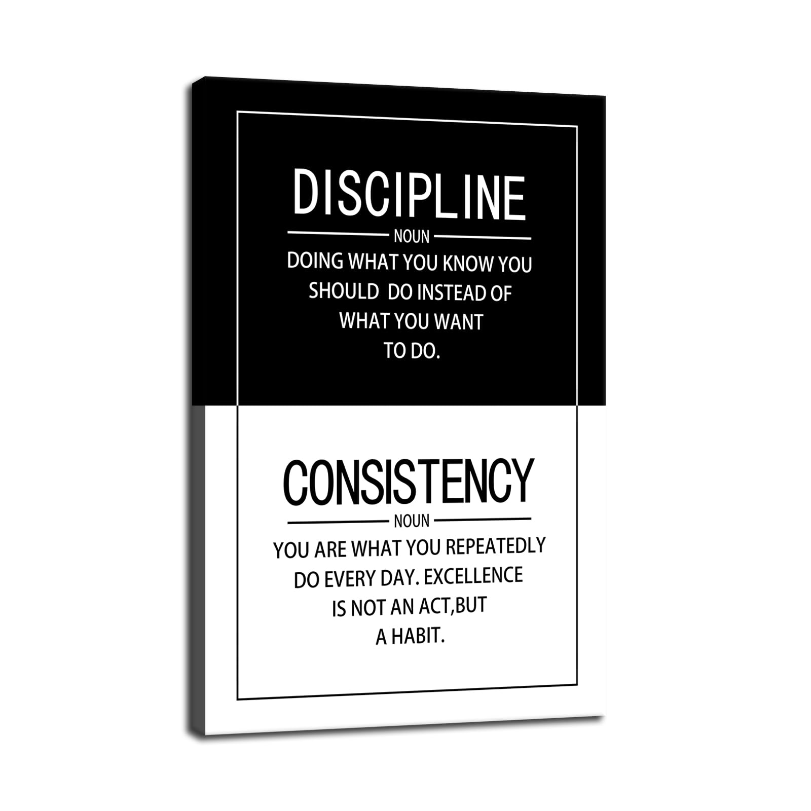 Discipline Consistency Noun Quote Motivational Wall Art for Office ...