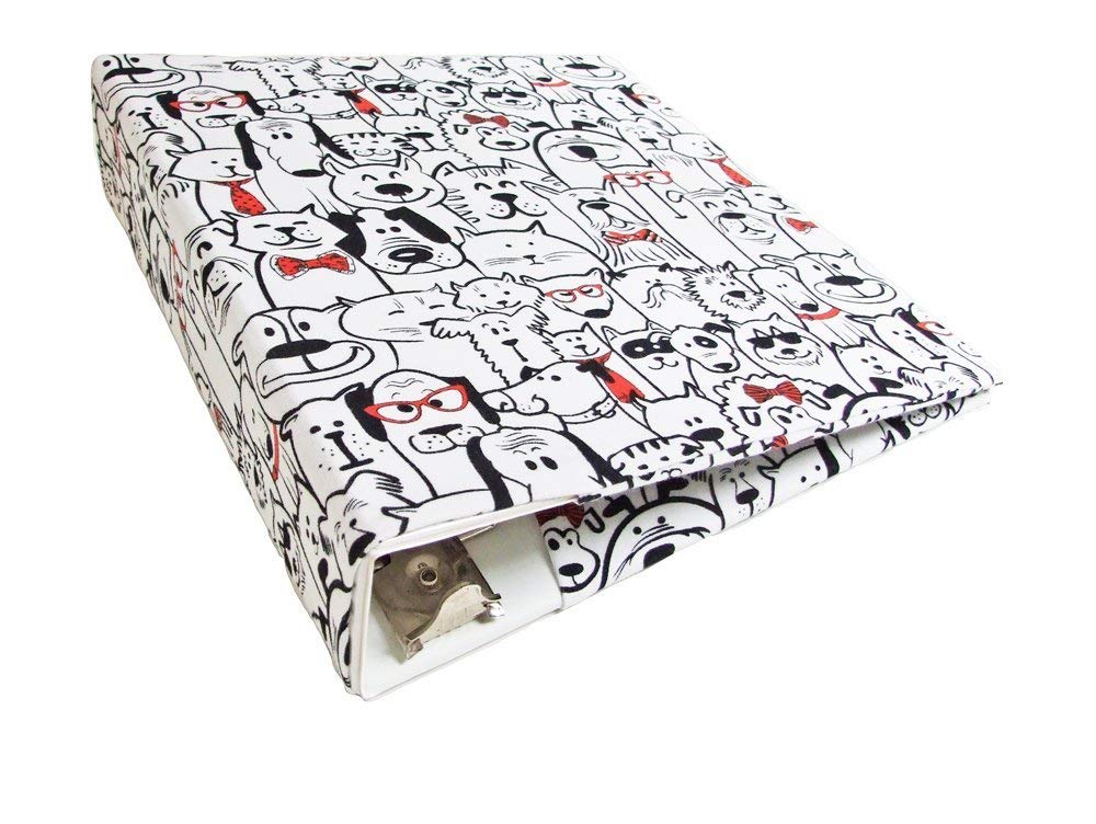 Amazon.com: DOGS Binder Cover Stretch Fabric Cover for 2 Inch to 3 Inch ...